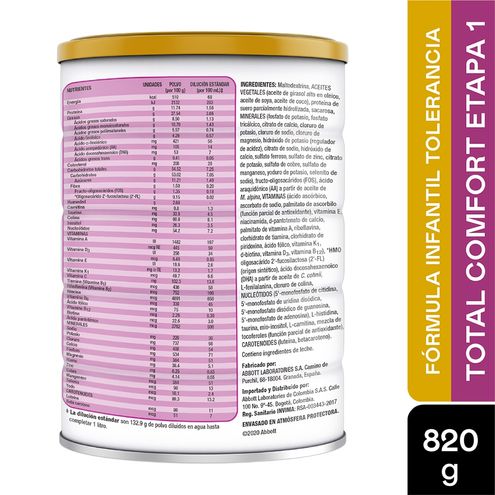 Formula Infantil Similac Total Comfort Etapa 1 0-12Meses X 820g-Locatel ...